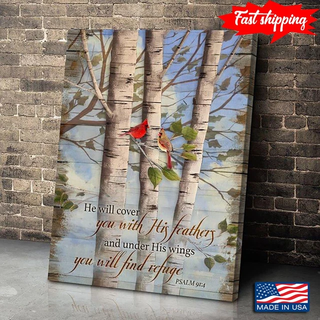 Dopaprint UNFRAMED PAPER POSTER Cardinals On A Tree Branch Psalm 914 He ...
