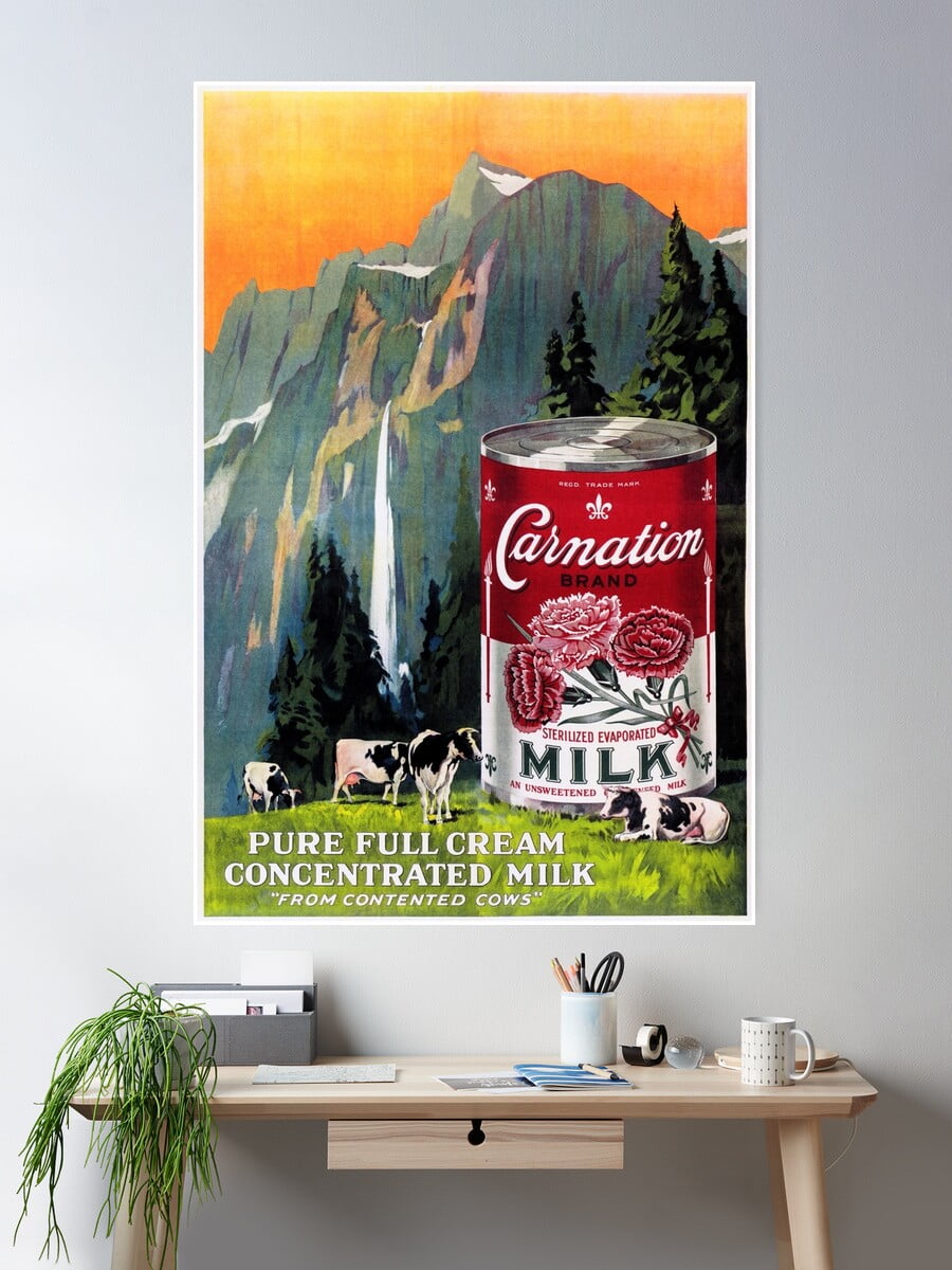 Dopaprint UNFRAMED PAPER POSTER Carnation Full Cream Evaporated Milk ...
