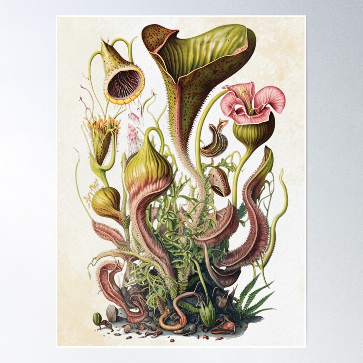 Dopaprint UNFRAMED PAPER POSTER Carnivorous Pitcher Plant Poster Wall Art, Modern Wall Decor For ...