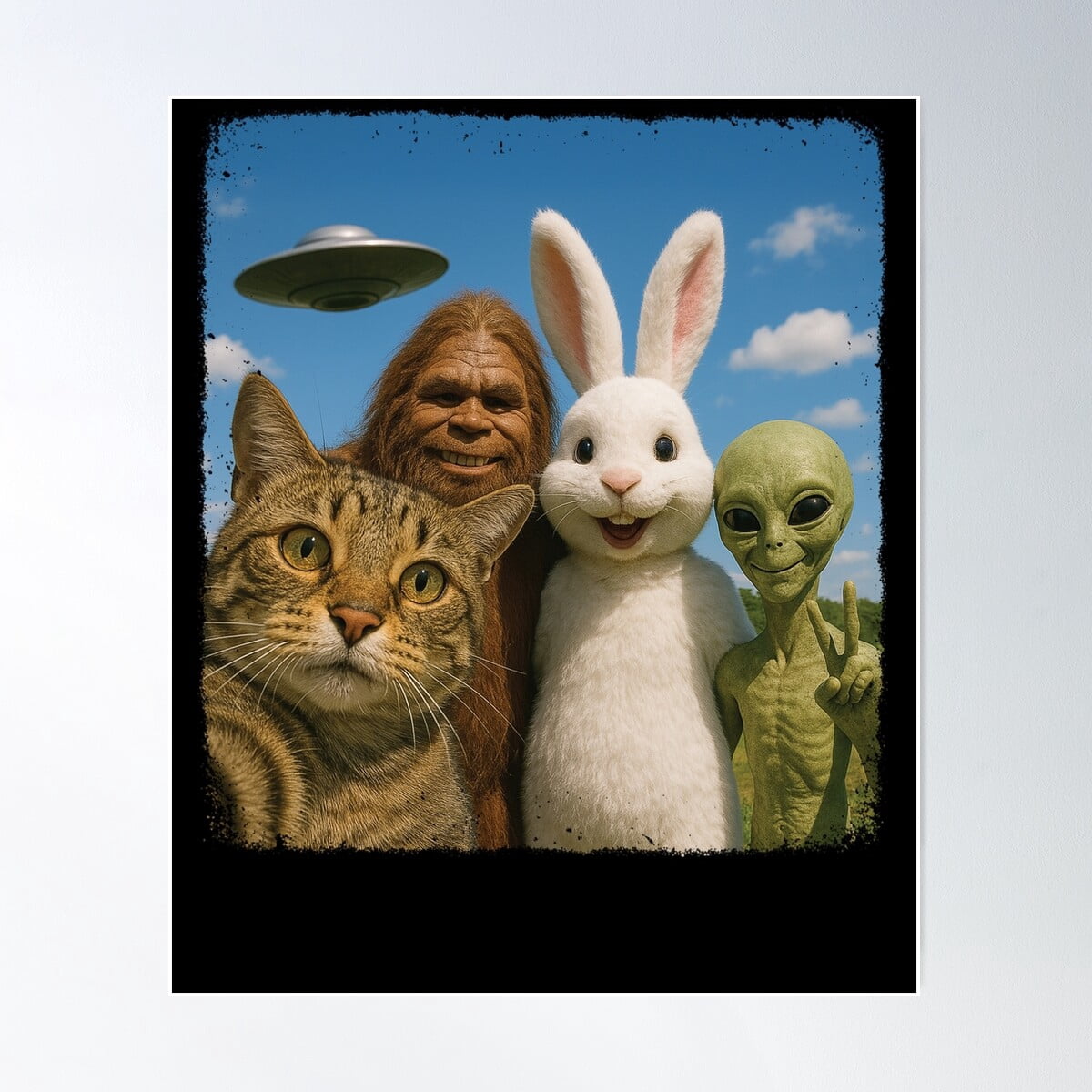 Dopaprint UNFRAMED PAPER POSTER Cat Bigfoot Easter Bunny Alien Selfie ...