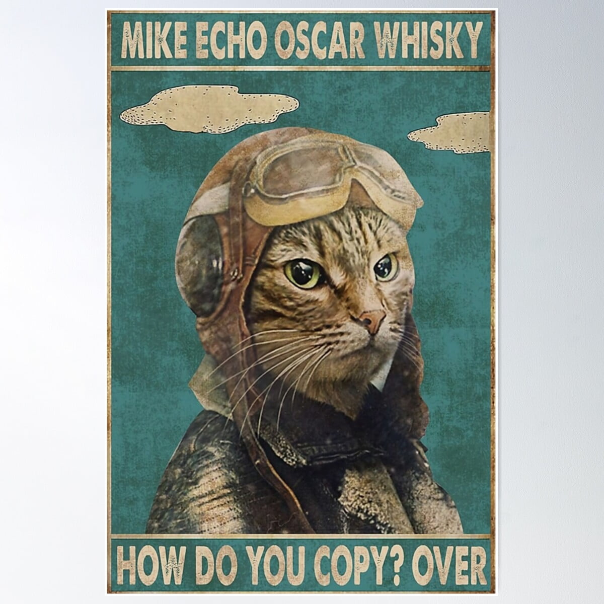 Dopaprint UNFRAMED PAPER POSTER Cat Pilot Mike Echo Oscar Whisky Poster Wall Art, Modern Wall ...