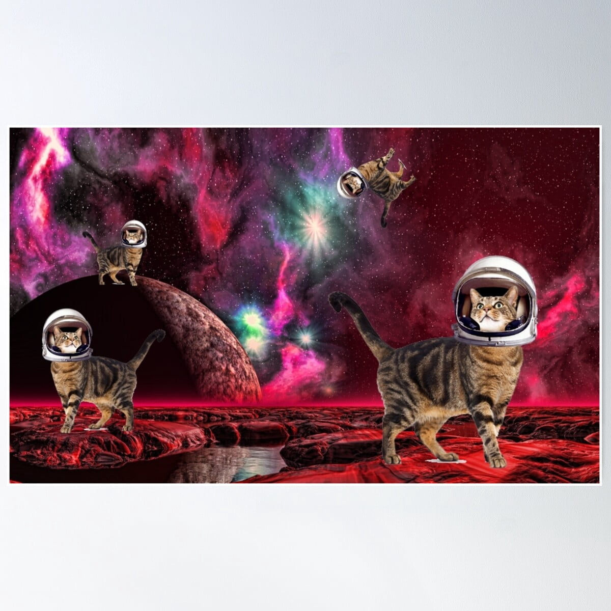 Dopaprint UNFRAMED PAPER POSTER Cats In Space Poster Wall Art, Modern ...