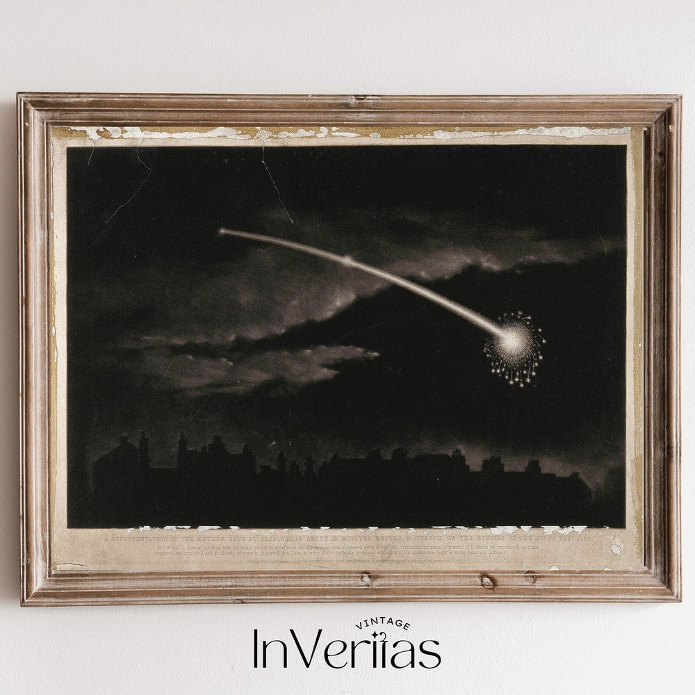 Dopaprint UNFRAMED PAPER POSTER Celestial Vintage Illustration, Meteor ...
