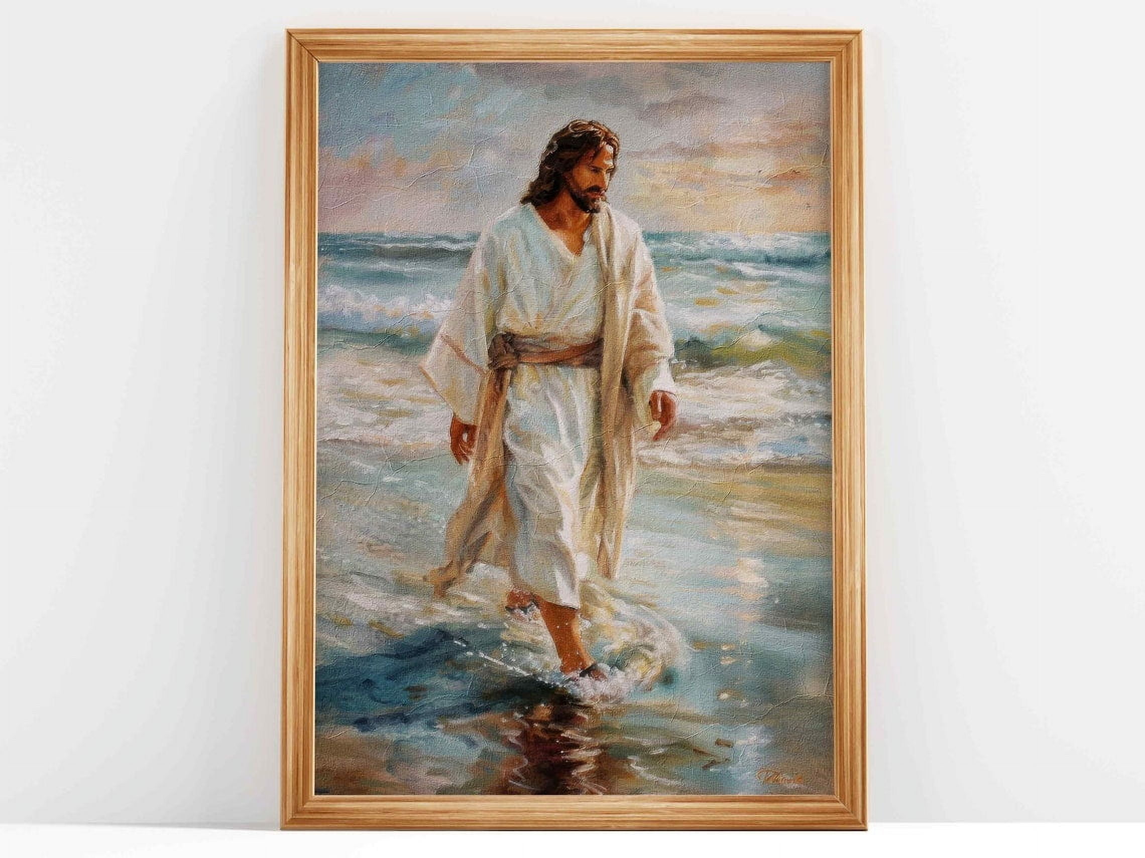 Dopaprint UNFRAMED PAPER POSTER Celestial Walk, Divine Path, Jesus Walking On Water, Jesus ...
