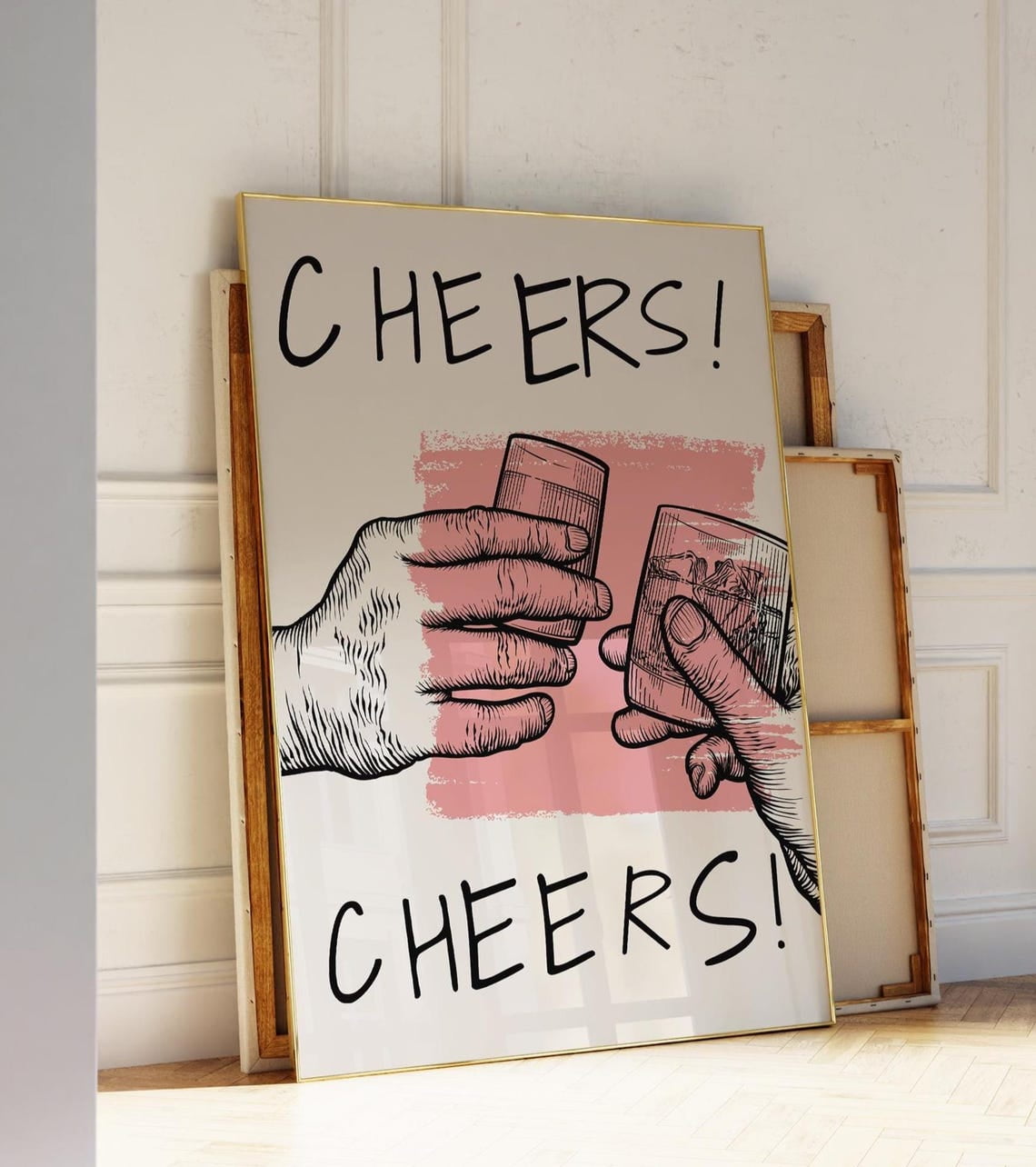 Dopaprint UNFRAMED PAPER POSTER Cheers Print Vintage Bar Cart Art Drinks Poster Bar Cart Shot ...