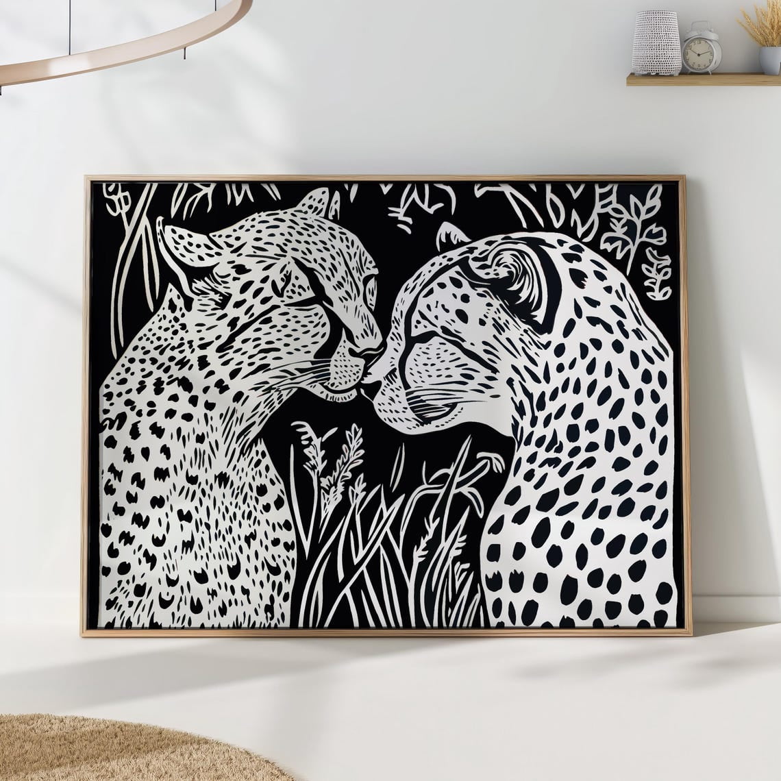 Dopaprint UNFRAMED PAPER POSTER Cheetah Wall Art - Black And White Leo ...