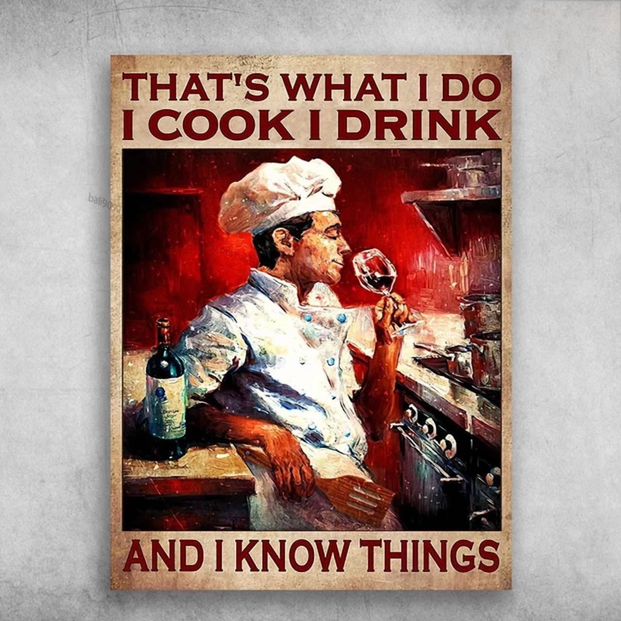 Dopaprint UNFRAMED PAPER POSTER Chef Poster, Cooking With Wine - That'S ...
