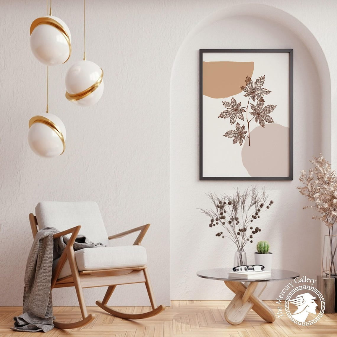 Dopaprint UNFRAMED PAPER POSTER Chestnut Leaves, Minimal Line Botanical ...