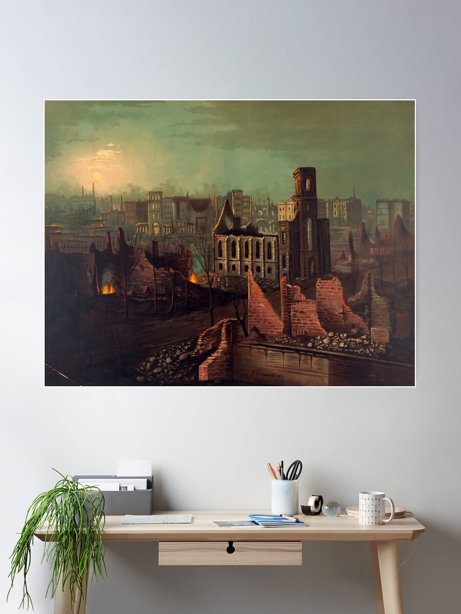 Dopaprint UNFRAMED PAPER POSTER Chicago By Charles Shober (1871) Poster ...