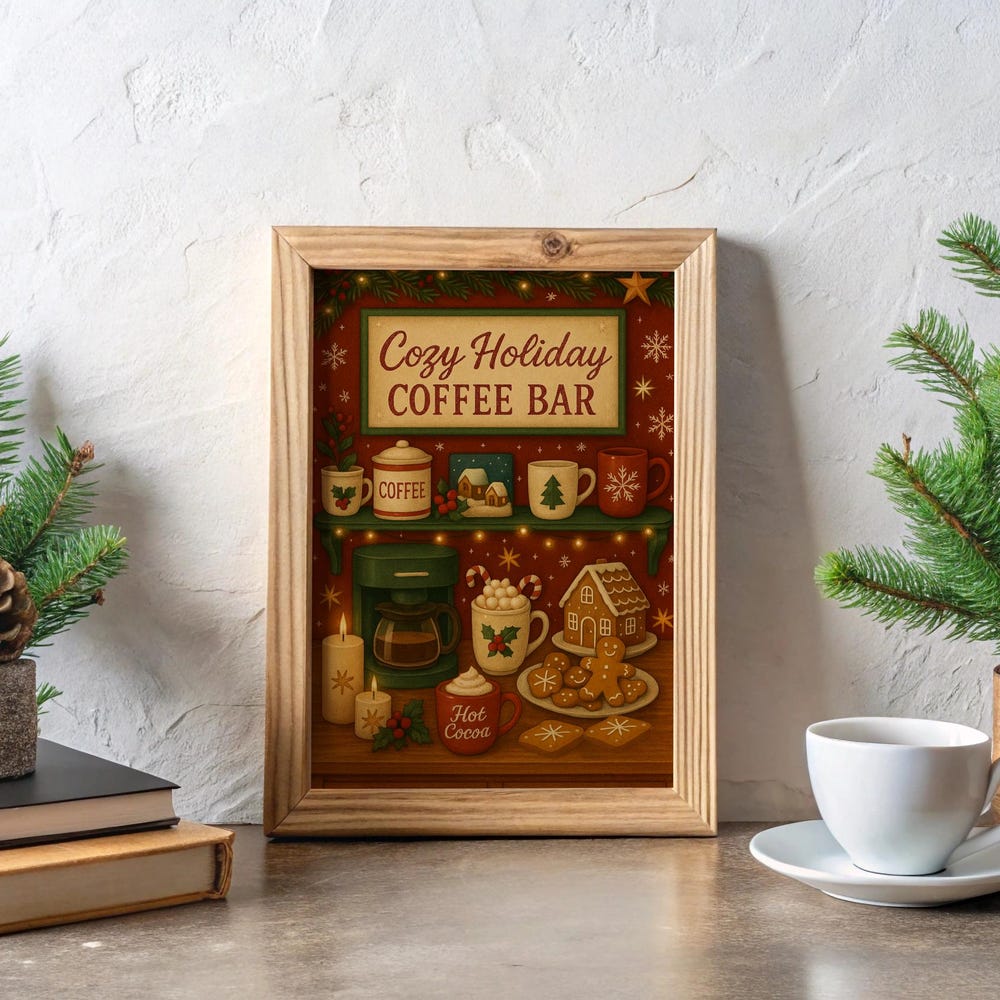 Dopaprint UNFRAMED PAPER POSTER Chris.Tmas Coffee Bar Art: Gingerbread ...