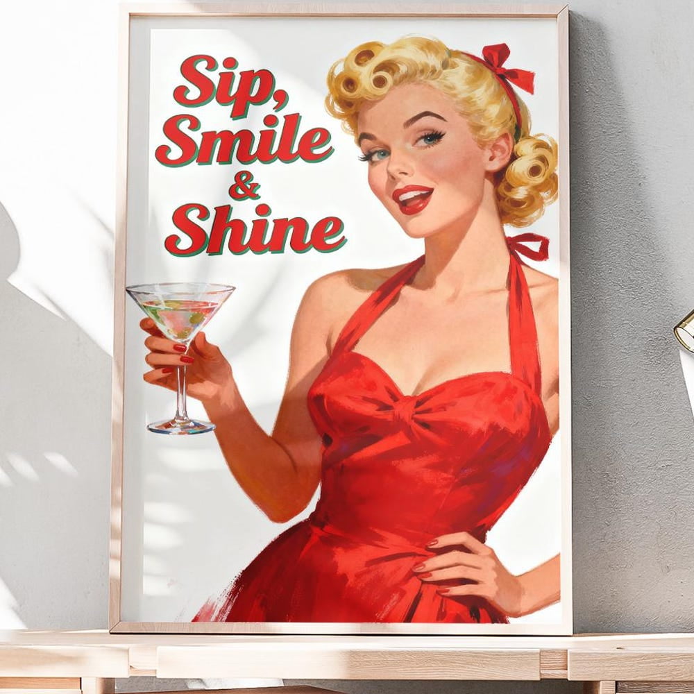 Dopaprint UNFRAMED PAPER POSTER Chris.Tmas Pin Up Wall Art, Vintage San.Ta Girl Poster, Retro ...