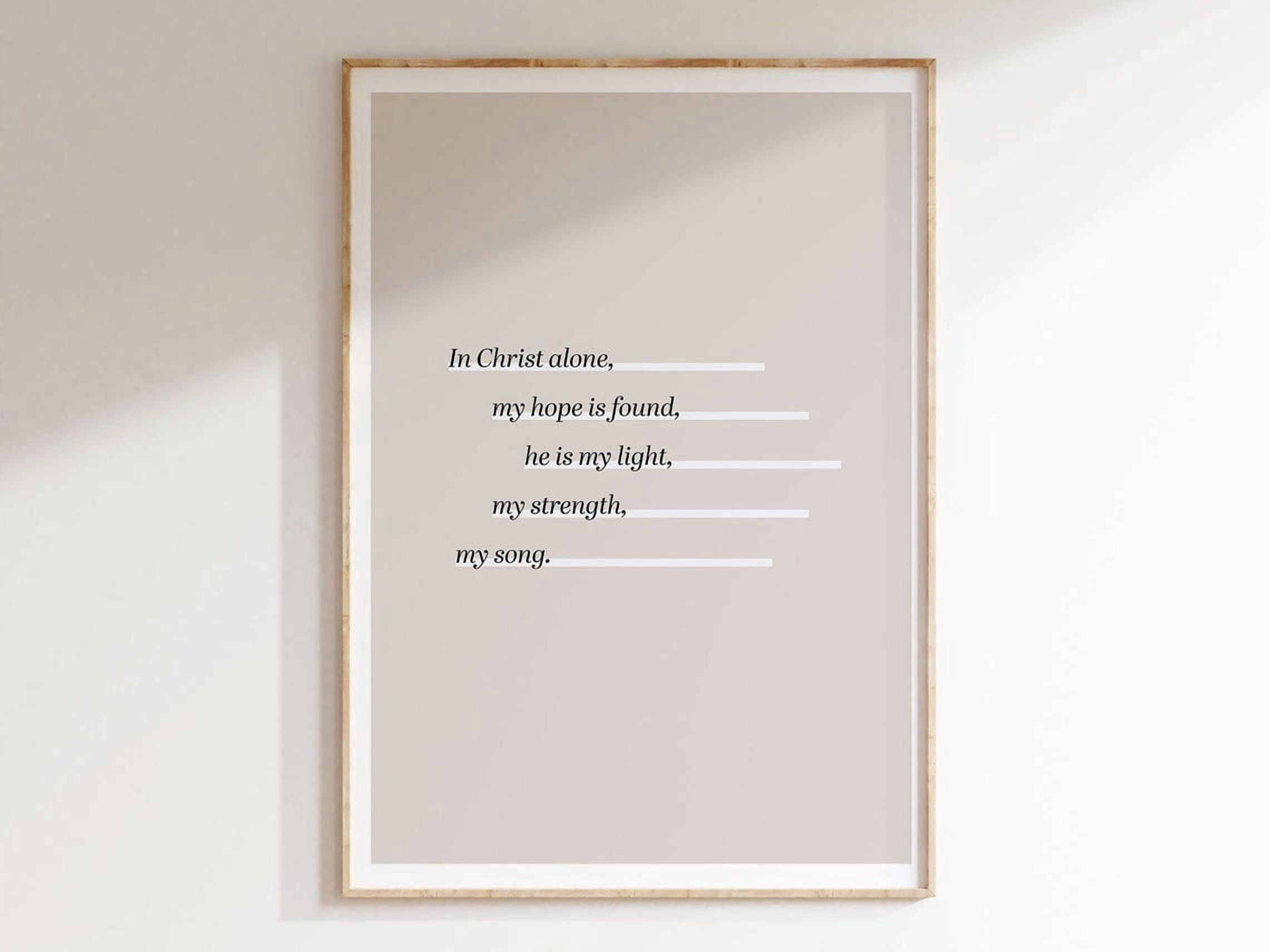 Dopaprint UNFRAMED PAPER POSTER In Christ Alone Hymn Wall Art ...