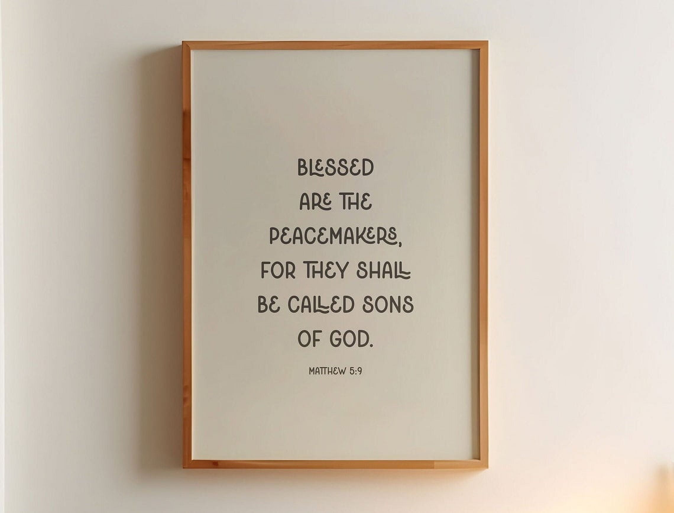 Dopaprint UNFRAMED PAPER POSTER Christ Sayings Print, Matthew 5 9 ...