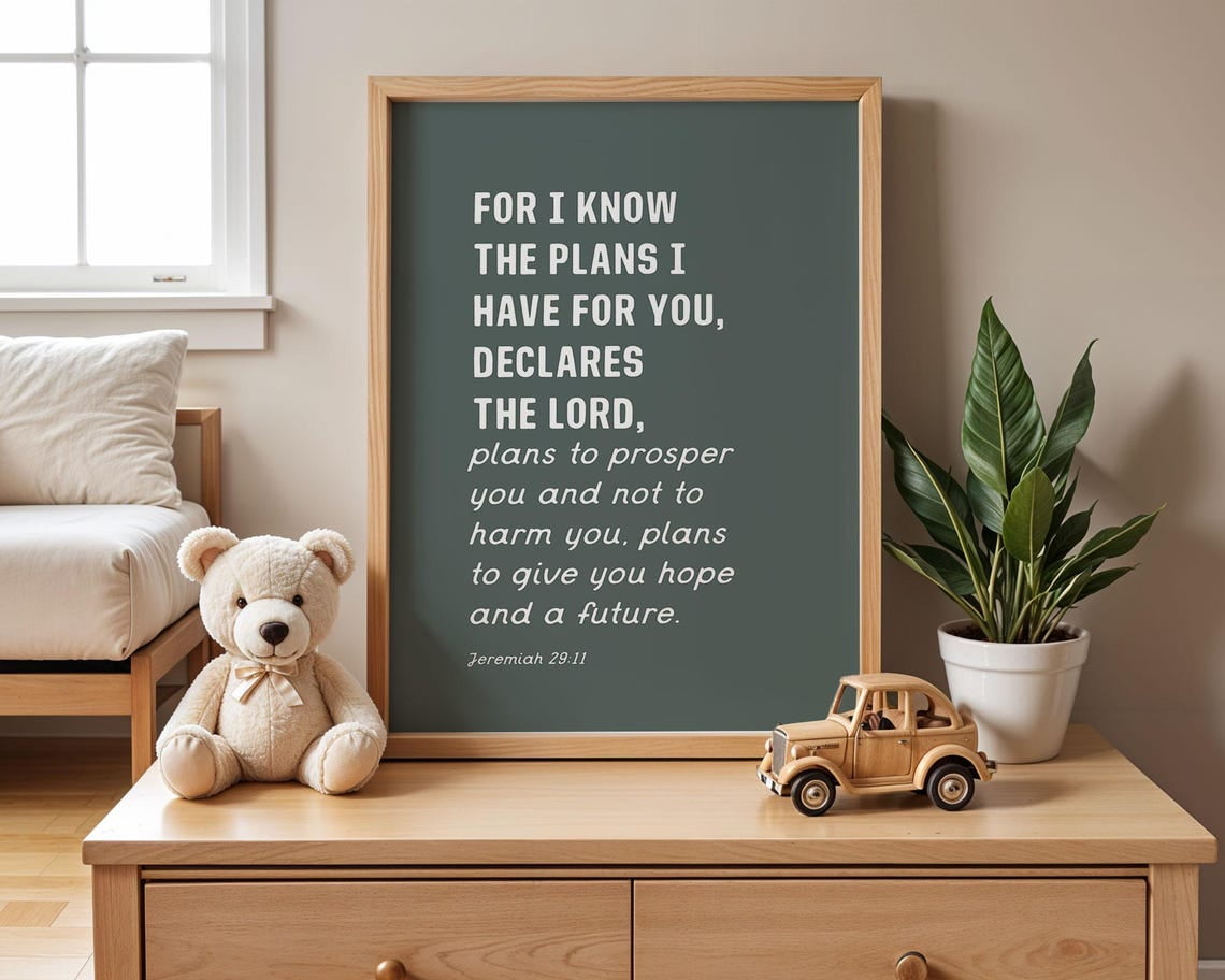 Dopaprint UNFRAMED PAPER POSTER Christian Nursery Decor, Jeremiah 29 11 ...