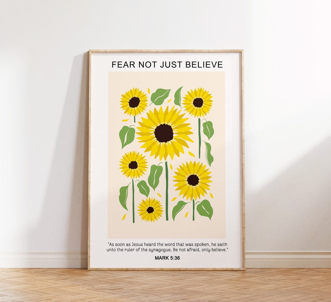 Dopaprint UNFRAMED PAPER POSTER Christian Wall Art, Sunflower Wall ...