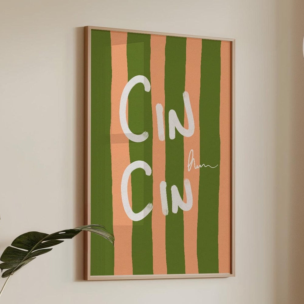 Dopaprint UNFRAMED PAPER POSTER Cin Cin Print, Preppy Striped Art ...