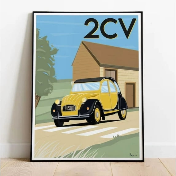 Dopaprint UNFRAMED PAPER POSTER Citroen 2Cv Deux Chevaux Charleston Vintage Poster Print, Car ...