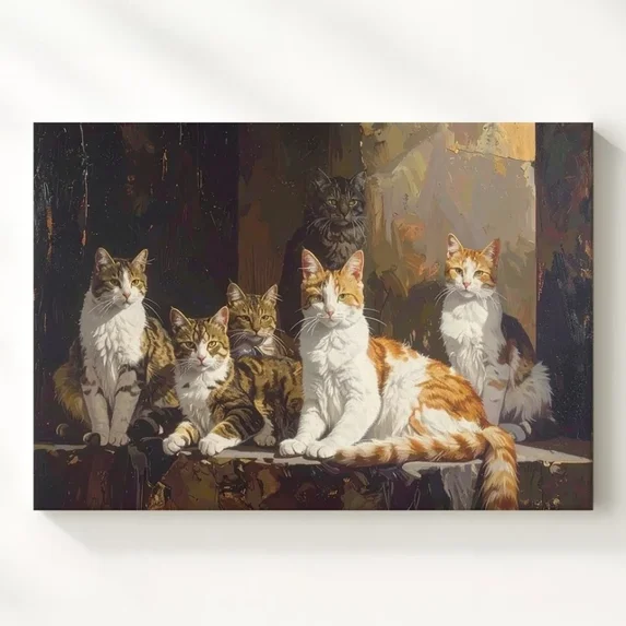 Dopaprint UNFRAMED PAPER POSTER Classical Feline Group Portrait Poster ...