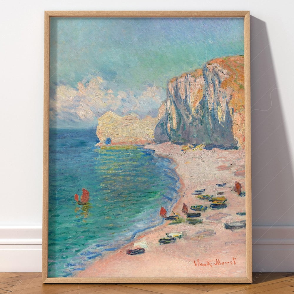 Dopaprint UNFRAMED PAPER POSTER Claude Monet, The Beach And Falaise ...