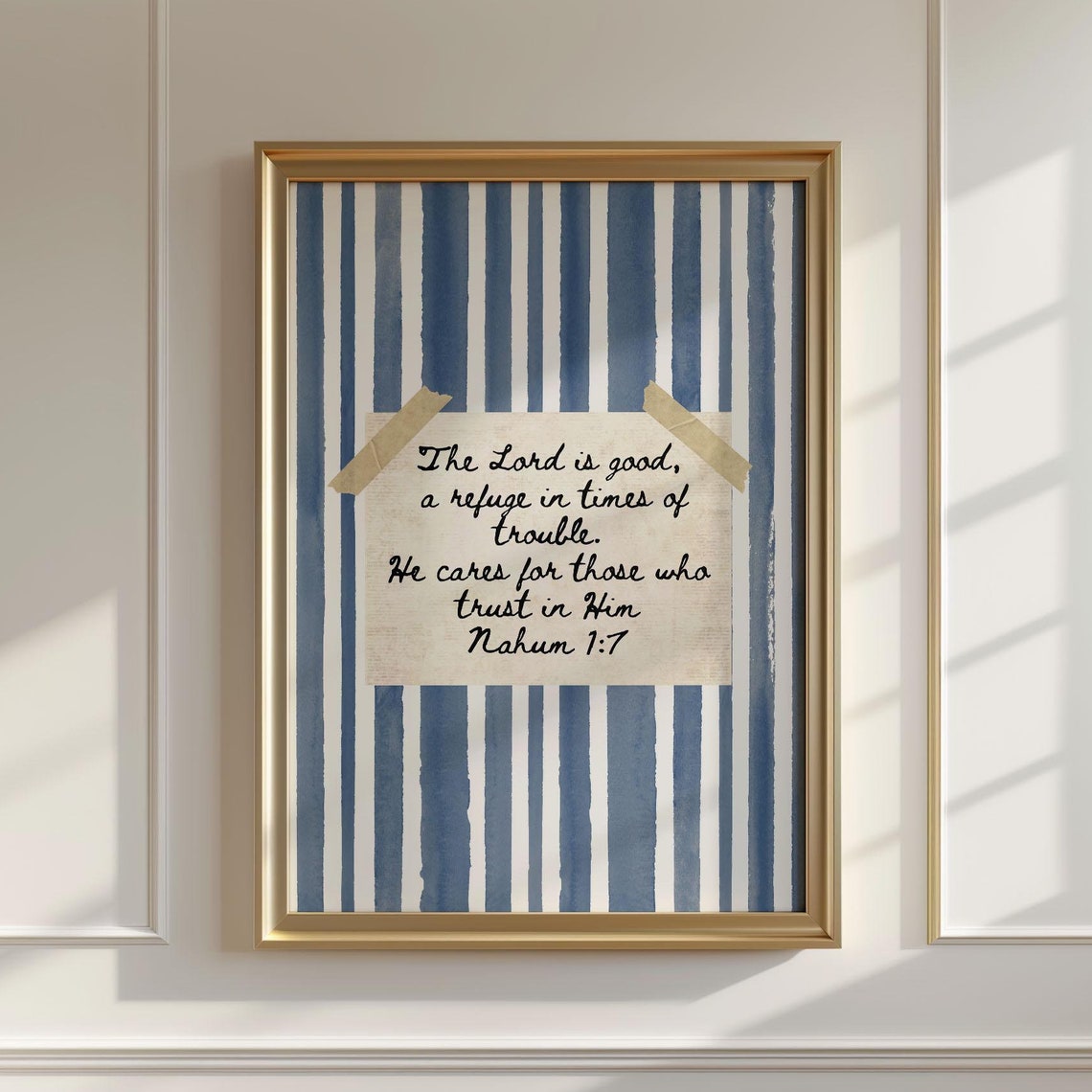 Dopaprint UNFRAMED PAPER POSTER Coastal Blue Christian Wall Art Nahum 1 ...