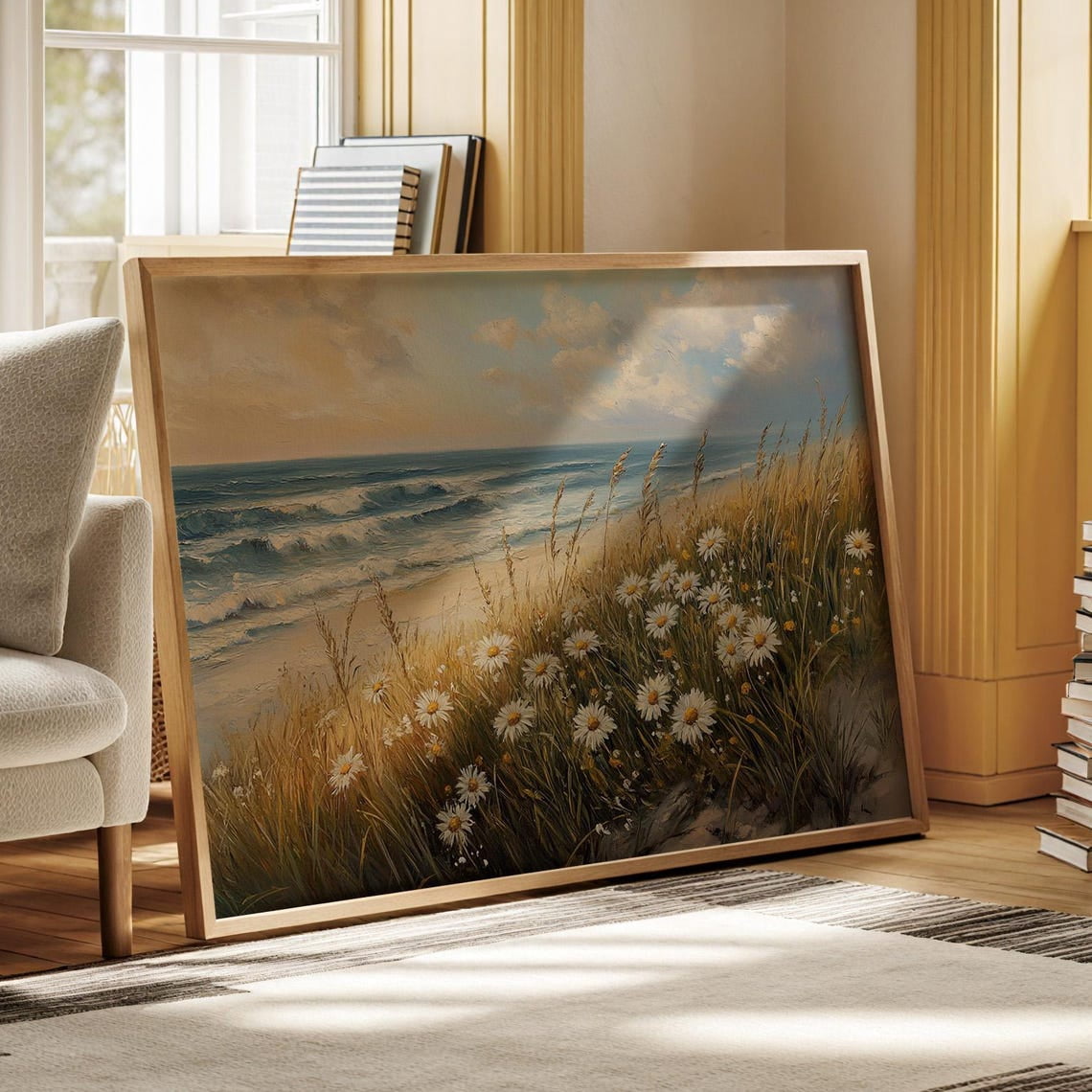 Dopaprint UNFRAMED PAPER POSTER Coastal Daisy Meadow Wall Art Print ...