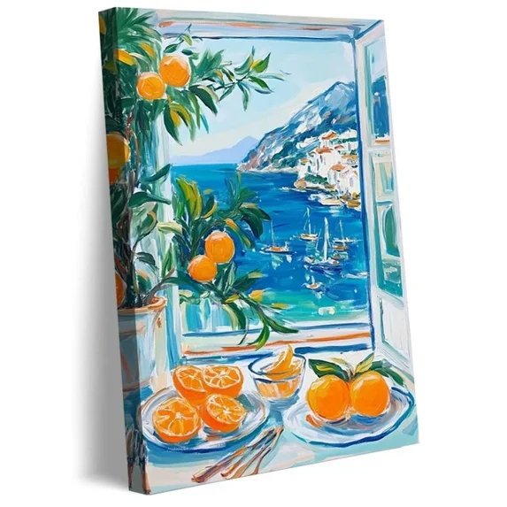 Dopaprint UNFRAMED PAPER POSTER Coastal Mediterranean View Wall Art ...