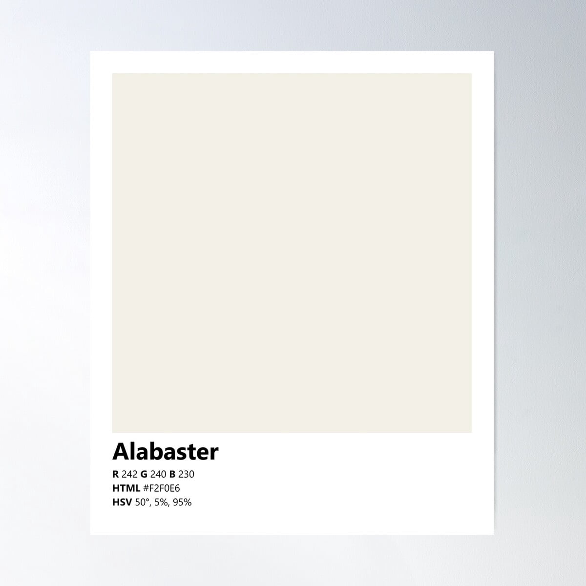 Dopaprint UNFRAMED PAPER POSTER Color Swatch/Card (Alabaster) Poster ...