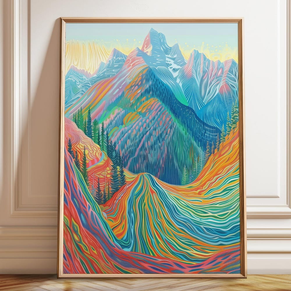 Dopaprint UNFRAMED PAPER POSTER Colorful Abstract Mountain Art Print ...