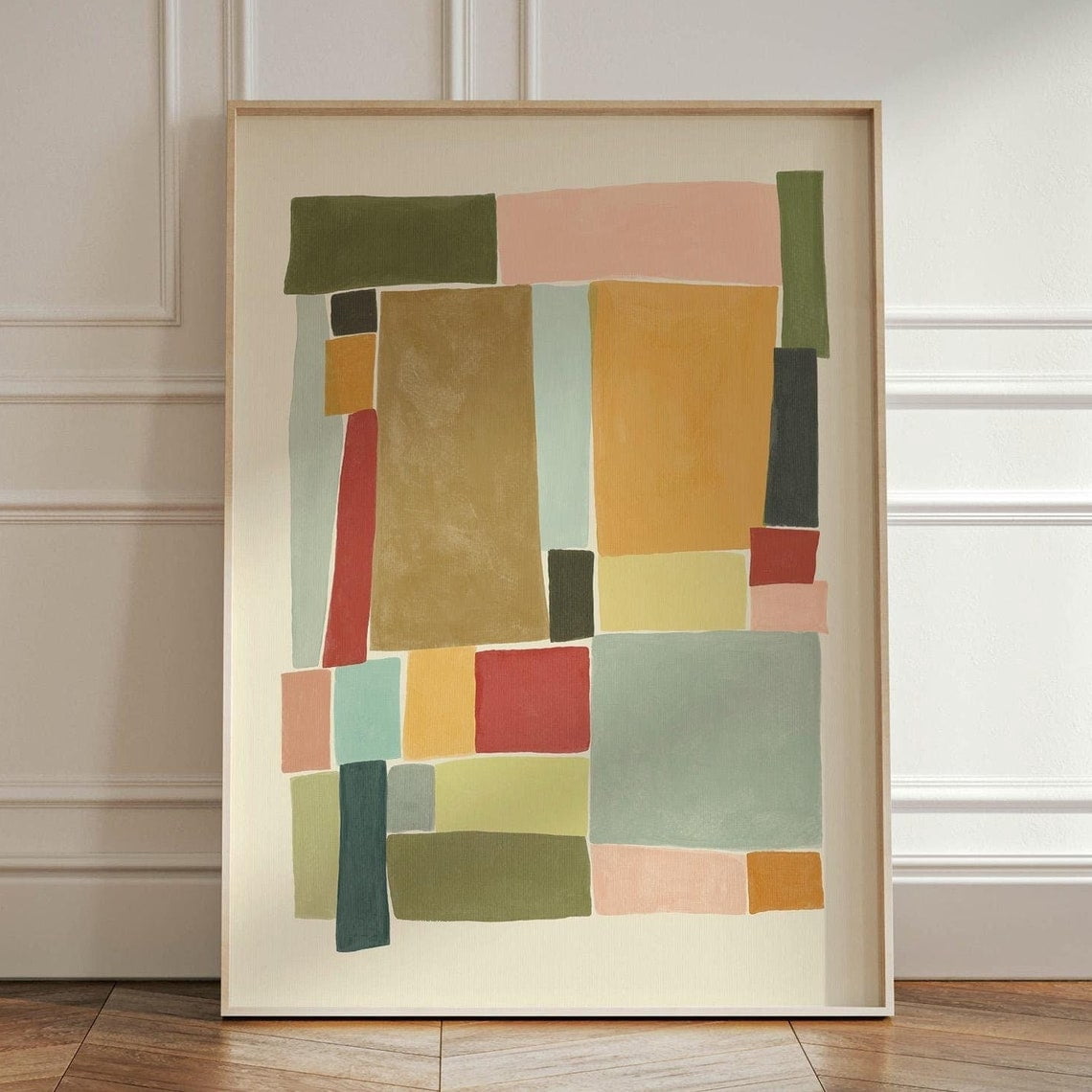Dopaprint UNFRAMED PAPER POSTER Colorful Abstract Patchwork Painting ...