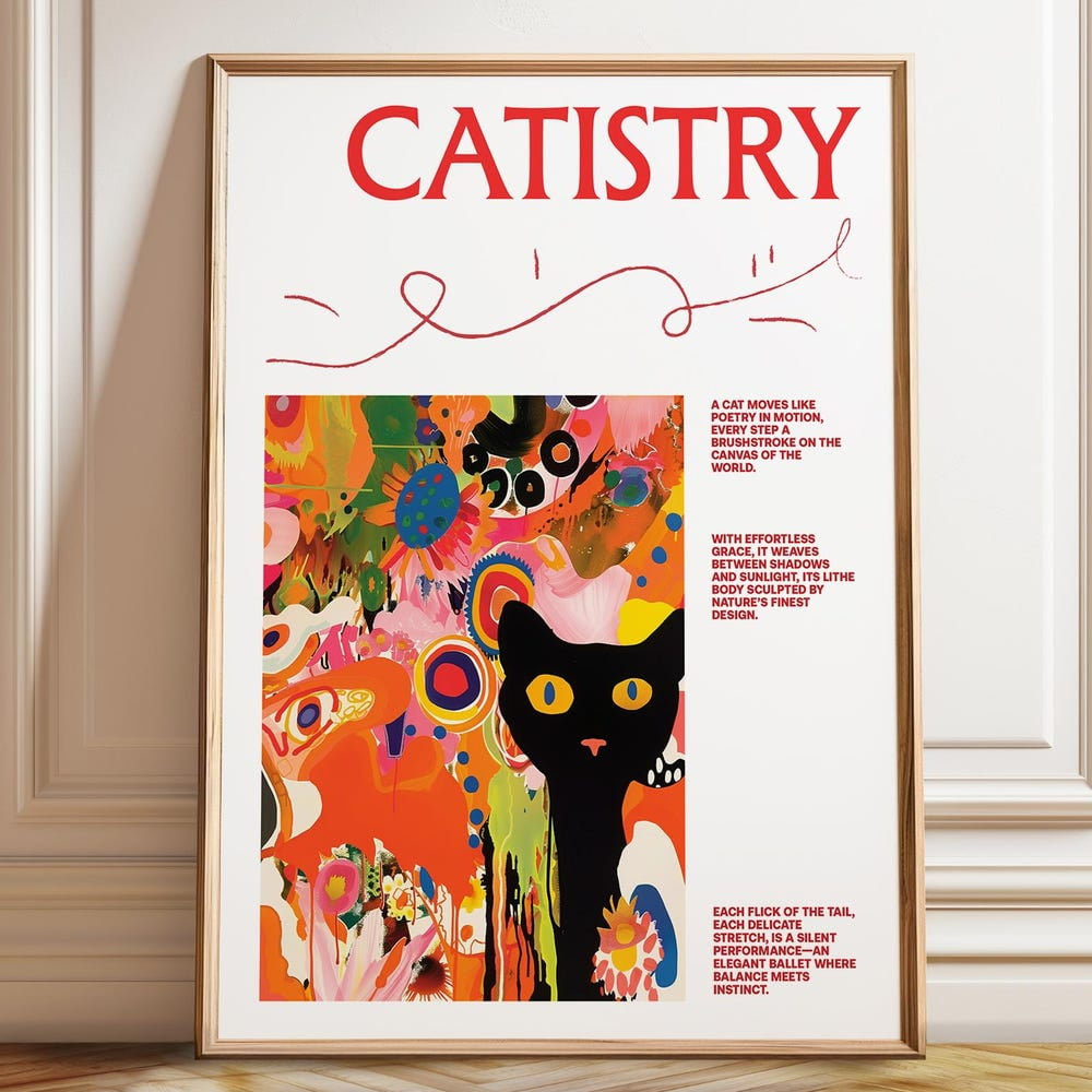 Dopaprint UNFRAMED PAPER POSTER Colorful Cat Art Print Abstract ...