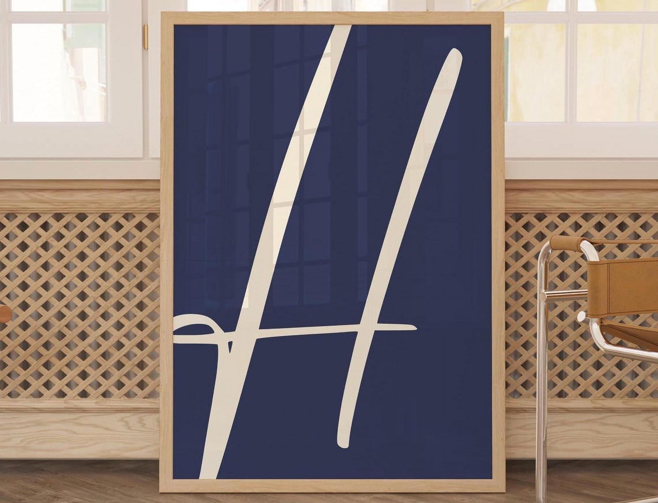 Dopaprint UNFRAMED PAPER POSTER Colorful Letter Wall Art Navy Initial ...
