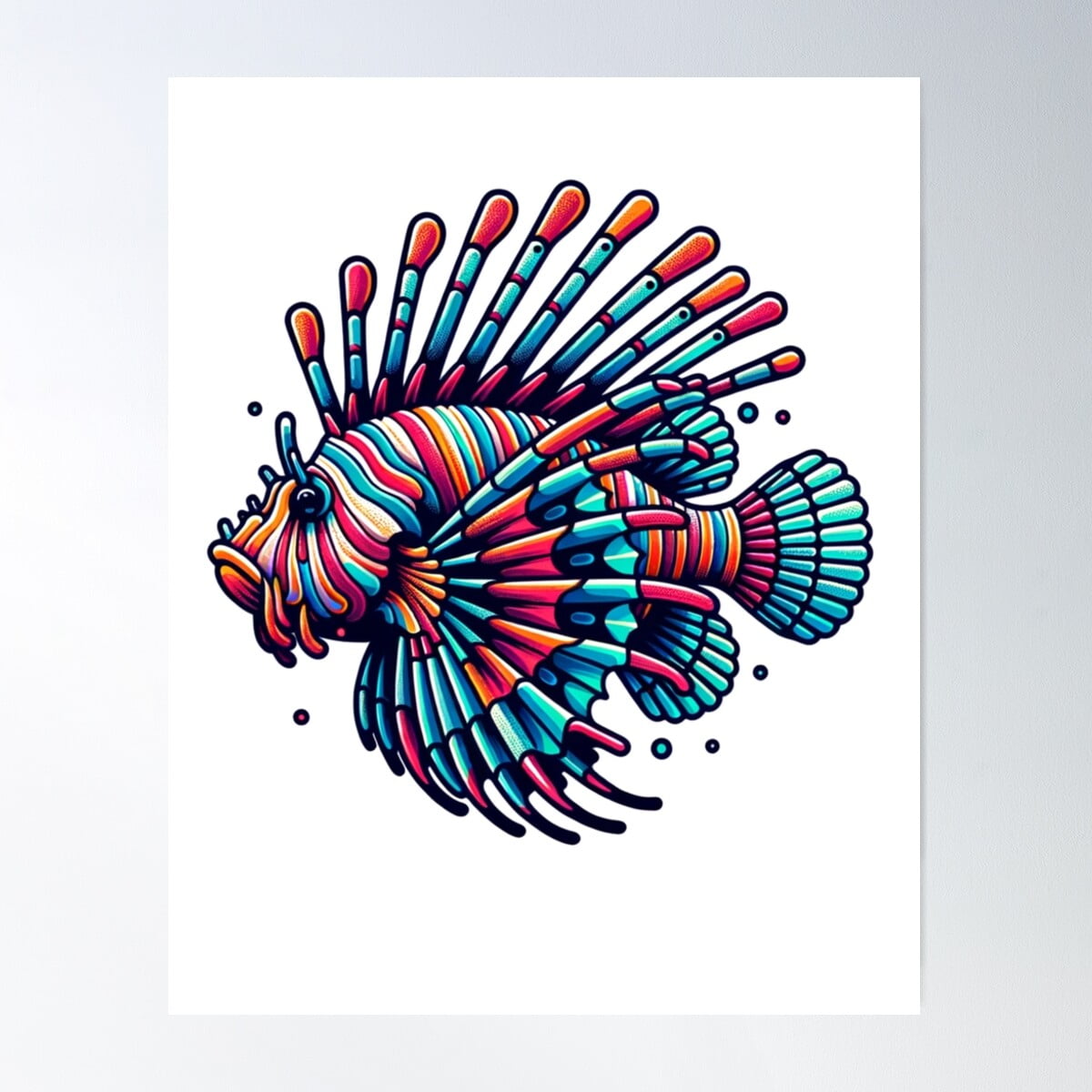 Dopaprint UNFRAMED PAPER POSTER Colorful Lionfish Lion Fish Poster Wall ...
