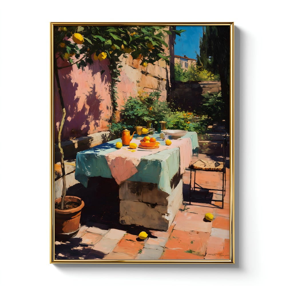 Dopaprint UNFRAMED PAPER POSTER Colorful Still Life Table In Italian ...