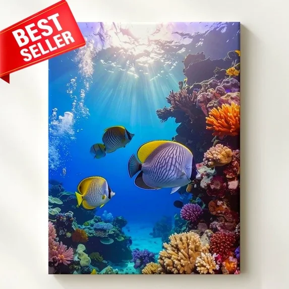 Dopaprint UNFRAMED PAPER POSTER Colorful Tropical Fish Poster Coral ...