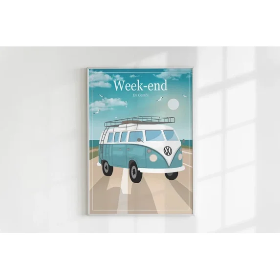 Dopaprint UNFRAMED PAPER POSTER Combi Van Poster Art, Home Decor ...