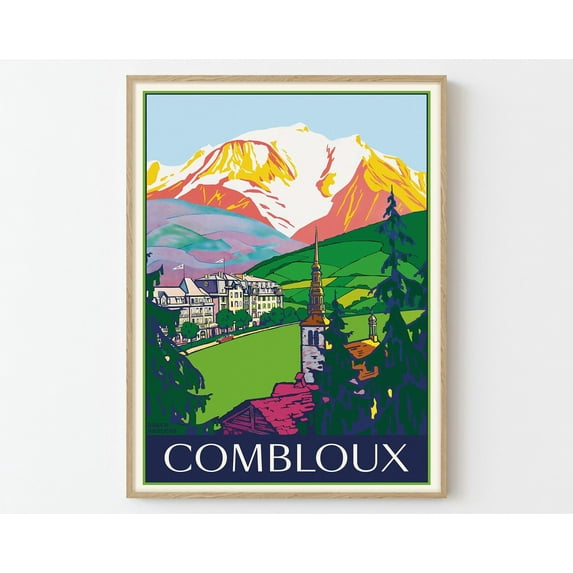 Dopaprint UNFRAMED PAPER POSTER Combloux France Vintage Travel Poster ...