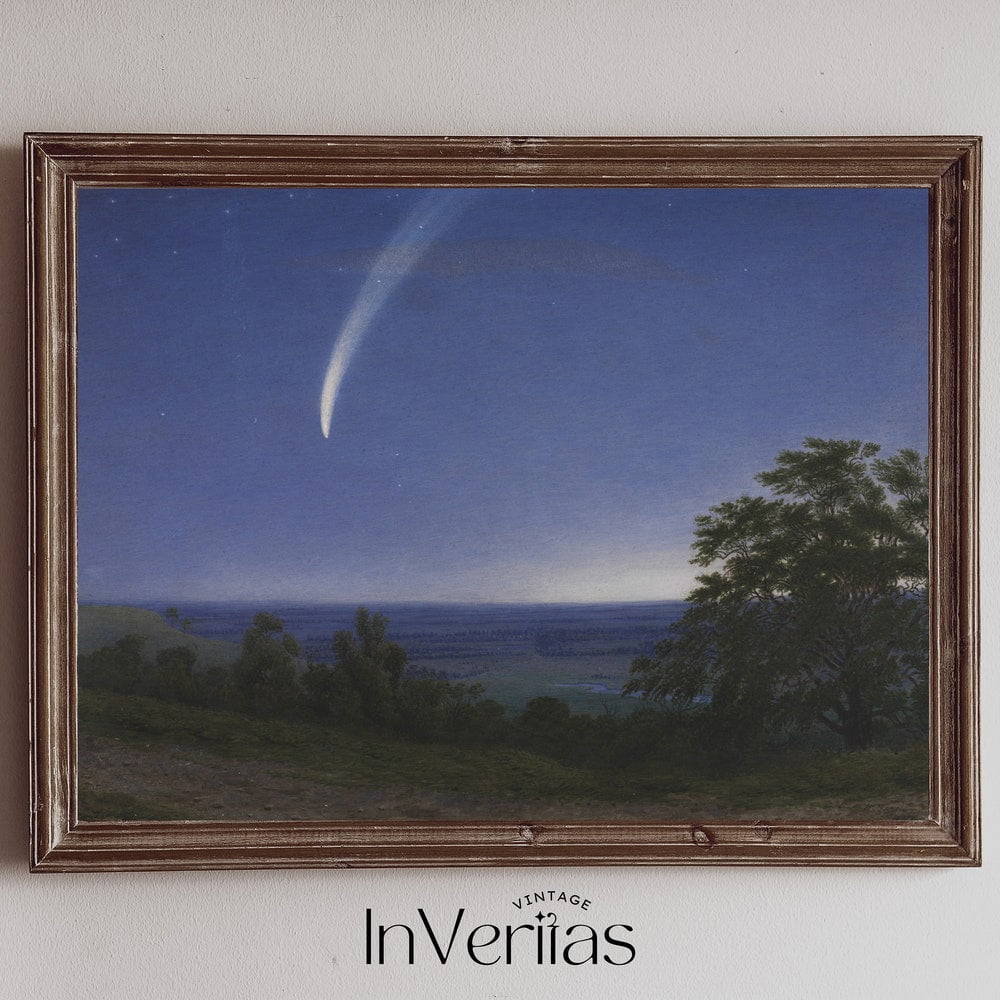 Dopaprint UNFRAMED PAPER POSTER Comet In The Night Sky Vintage Painting ...