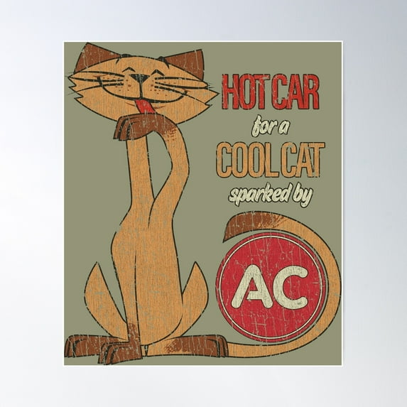 Dopaprint UNFRAMED PAPER POSTER Cool Cat Spark Plugs 1962 Poster Wall ...