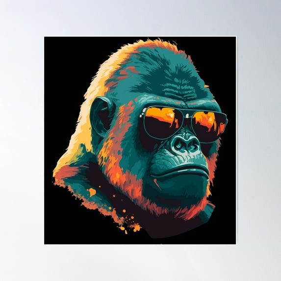 Dopaprint UNFRAMED PAPER POSTER Cool Gorilla Poster Wall Art, Modern ...