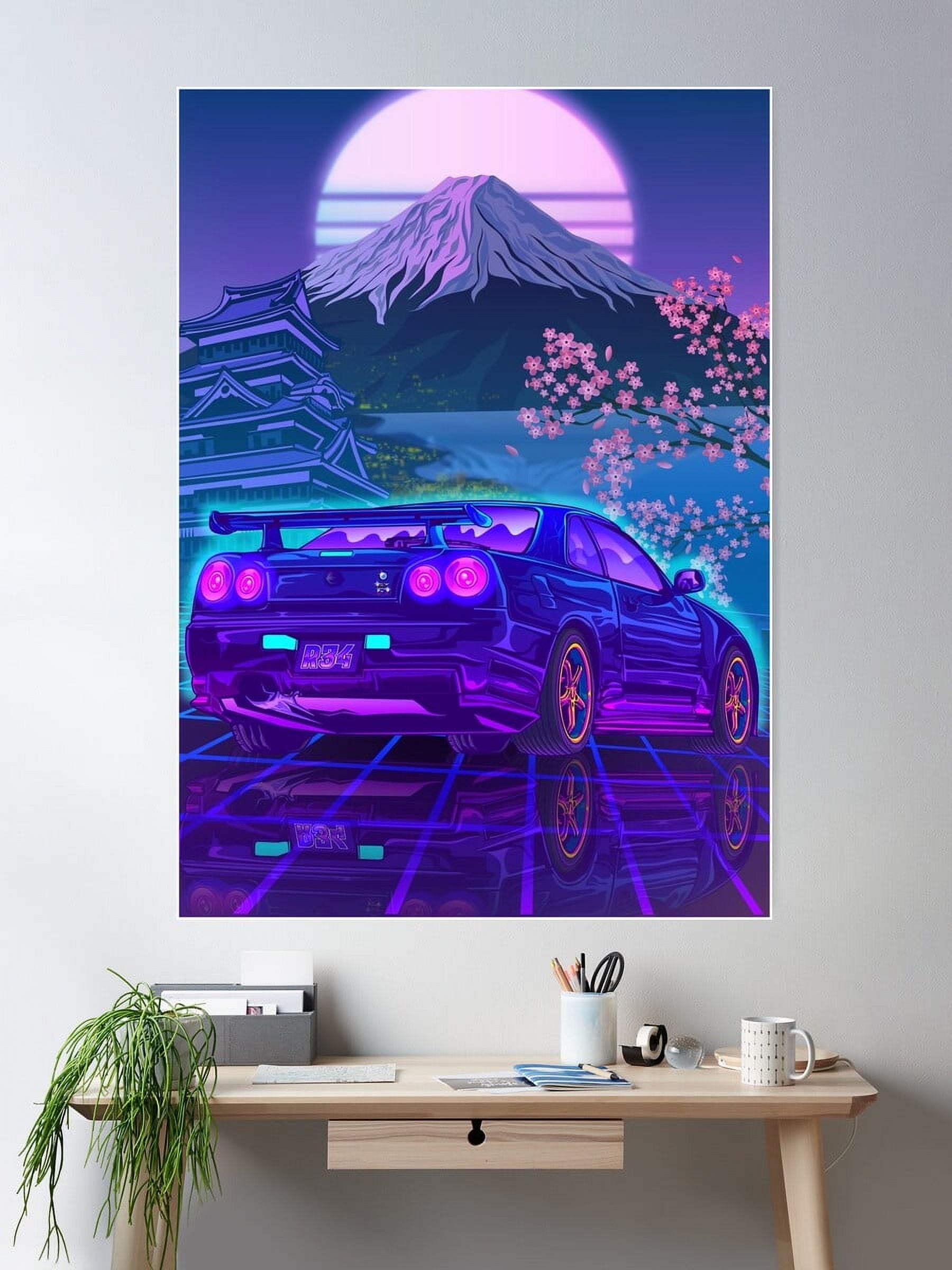 Dopaprint UNFRAMED PAPER POSTER Copy Of Skyline Gtr R34 Fuji Sakura ...