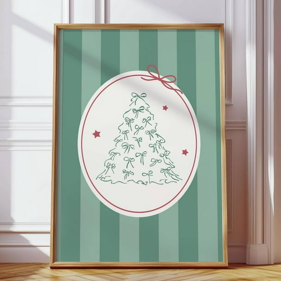 Dopaprint UNFRAMED PAPER POSTER Coquette Bow Chris.Tmas Tree Wall Art ...