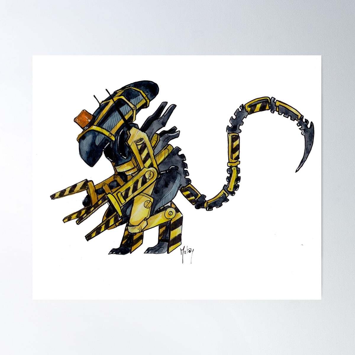 Dopaprint UNFRAMED PAPER POSTER Cosplay Xenomorph - Aliens Work Loader ...