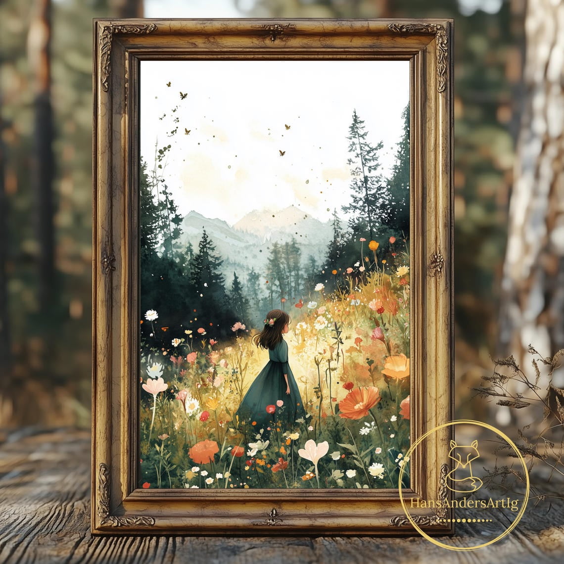 Dopaprint UNFRAMED PAPER POSTER Cottagecore Girl Poster For Kids Room ...