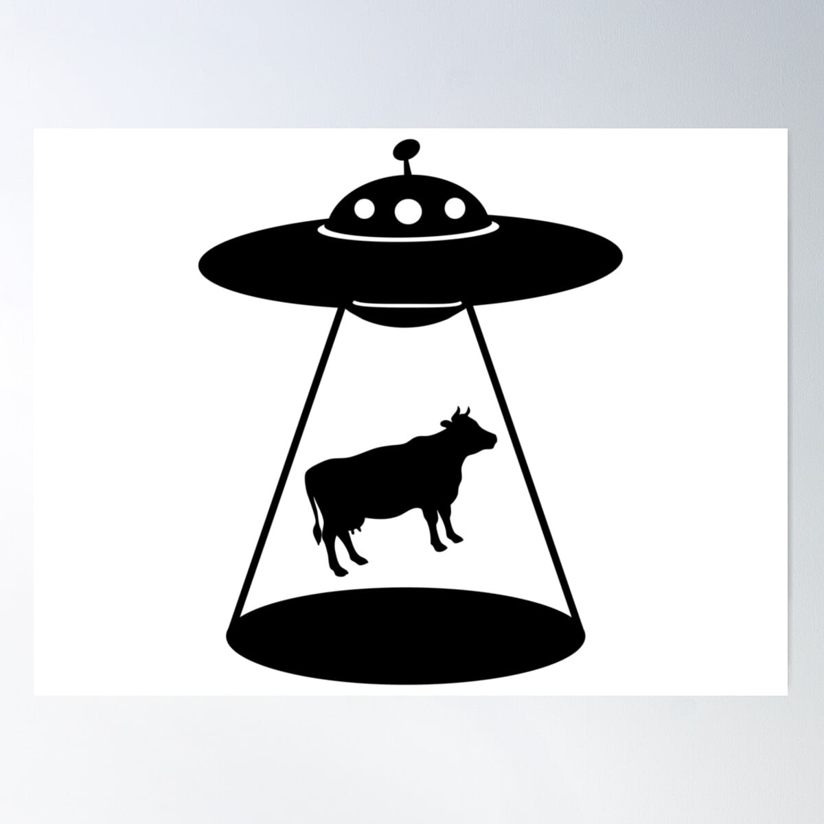 Dopaprint UNFRAMED PAPER POSTER Cow Abduction Ufo Alien Encounter ...
