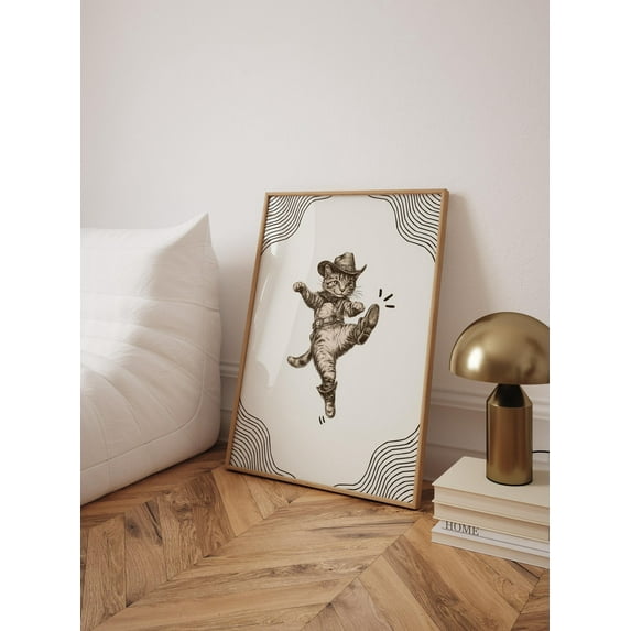 Dopaprint UNFRAMED PAPER POSTER Cowboy Cat Print, Cat Wall Art Print ...