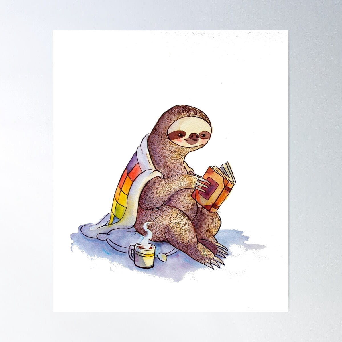 Dopaprint UNFRAMED PAPER POSTER Cozy Sloth Poster Wall Art, Modern Wall ...