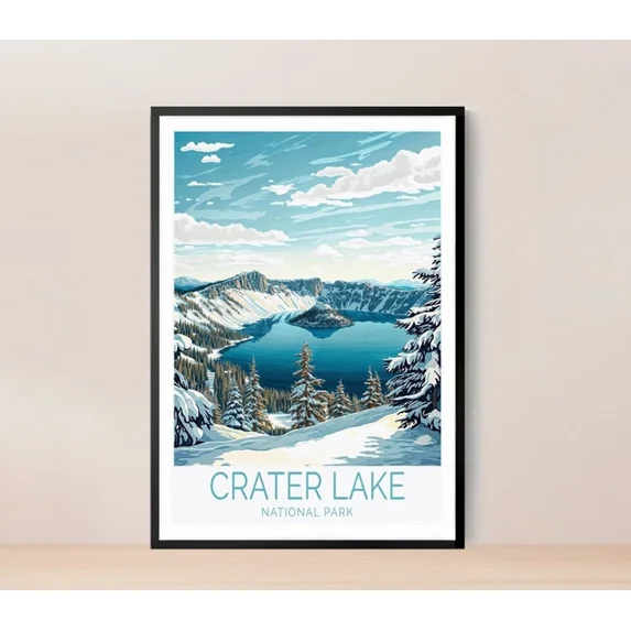 Dopaprint UNFRAMED PAPER POSTER Crater Lake National Park Travel Poster ...
