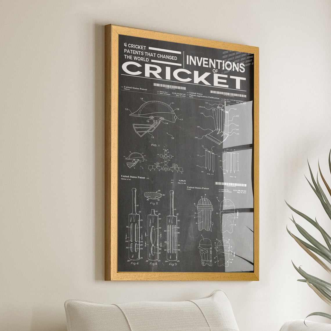 Dopaprint UNFRAMED PAPER POSTER Cricket Patent Poster: Vintage ...