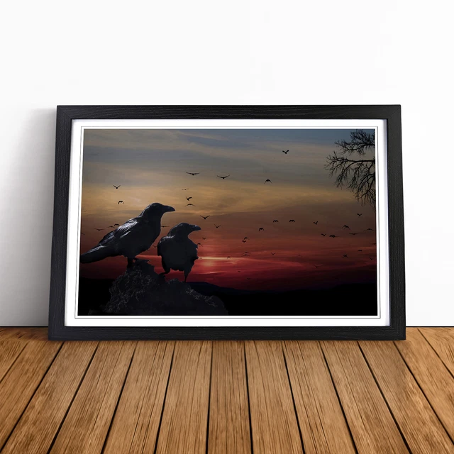 Dopaprint UNFRAMED PAPER POSTER Crows Sunset Wall Art Print Poster ...