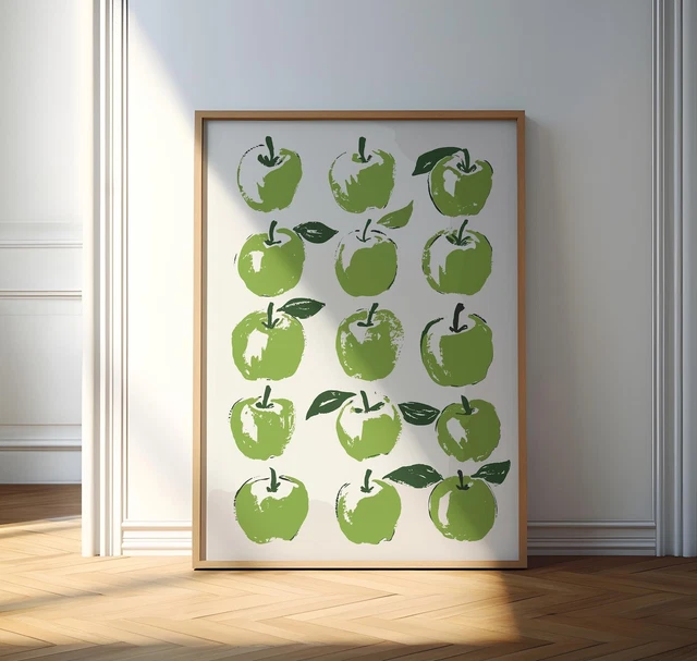 Dopaprint UNFRAMED PAPER POSTER Cute Apple Poster Farmhouse Kitchen ...